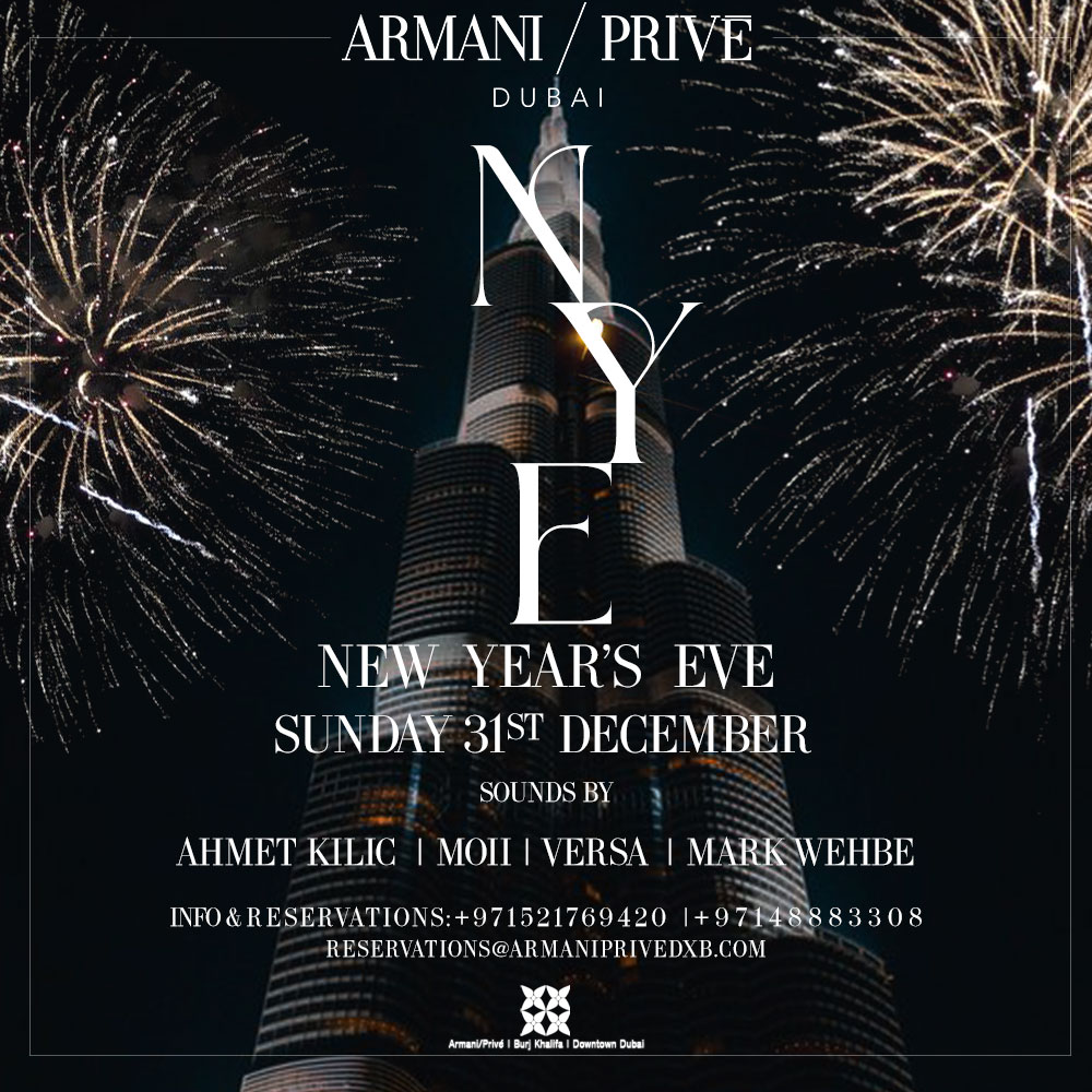 ARMANI/PRIVĒ | NYE on Sunday 31st December 2023 in Armani/Prive