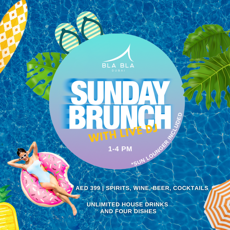 Sunday Pool Brunch on Sunday 23rd November 2025 in Bla Bla Dubai